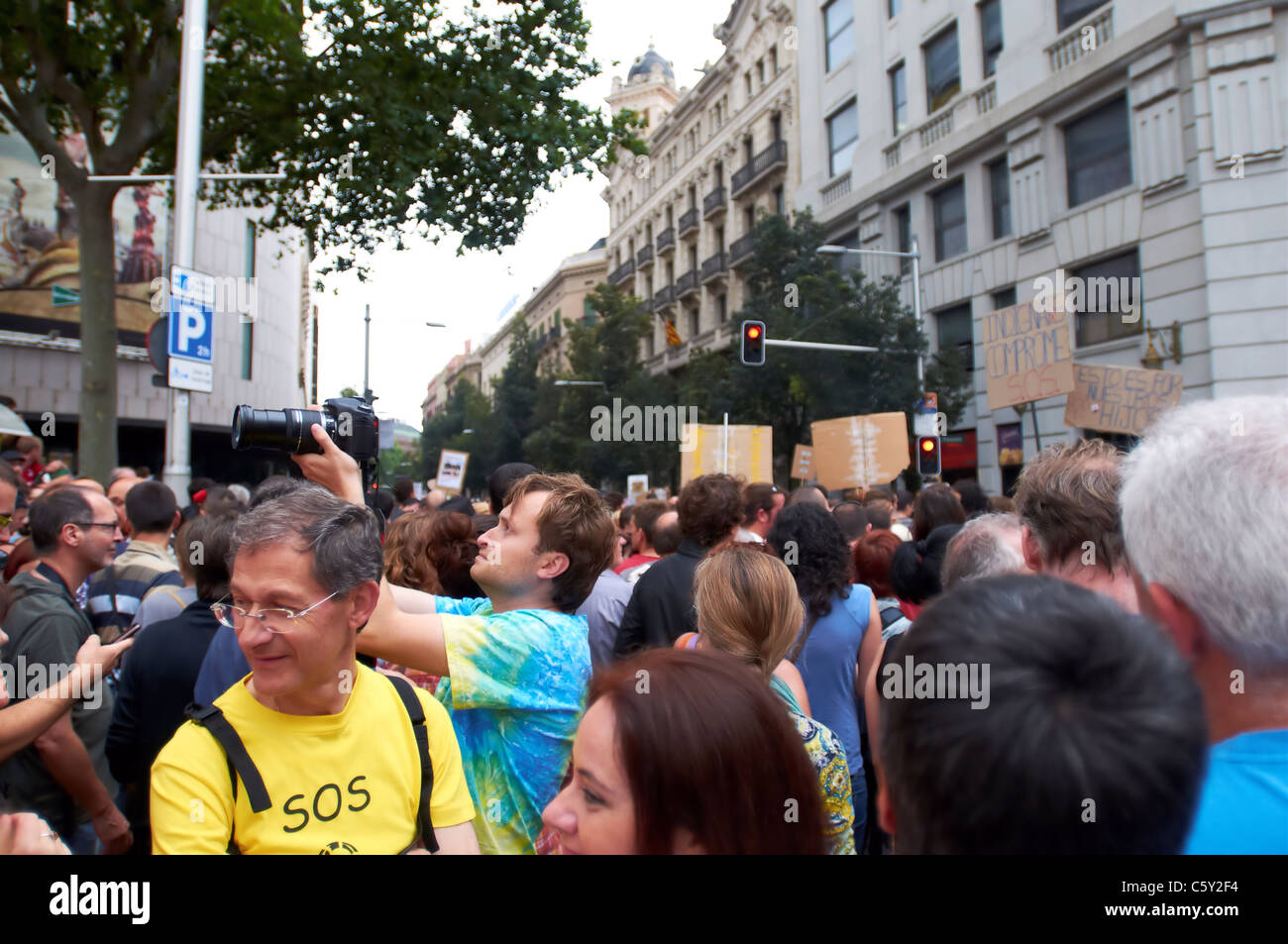 -Spanish Revolution- Demonstration 15M Movement in Barcelona, Spain ...