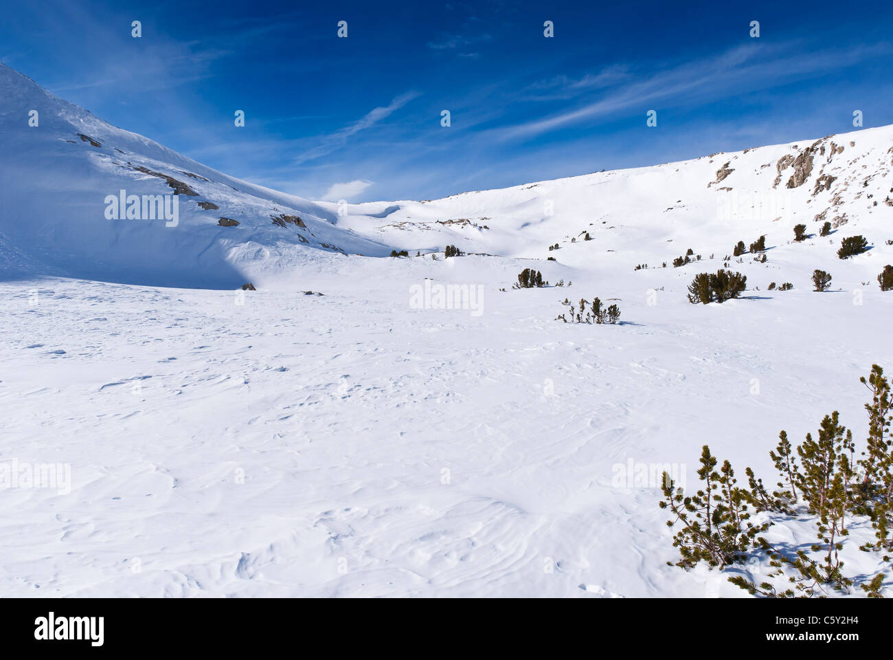 Piute Pass in winter, Inyo National Forest, Sierra Nevada Mountains ...