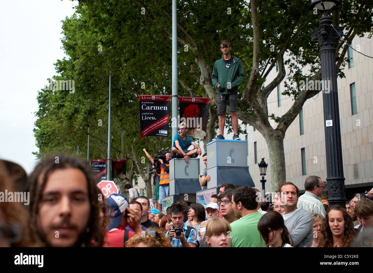 -Spanish Revolution- Demonstration 15M Movement in Barcelona, Spain ...