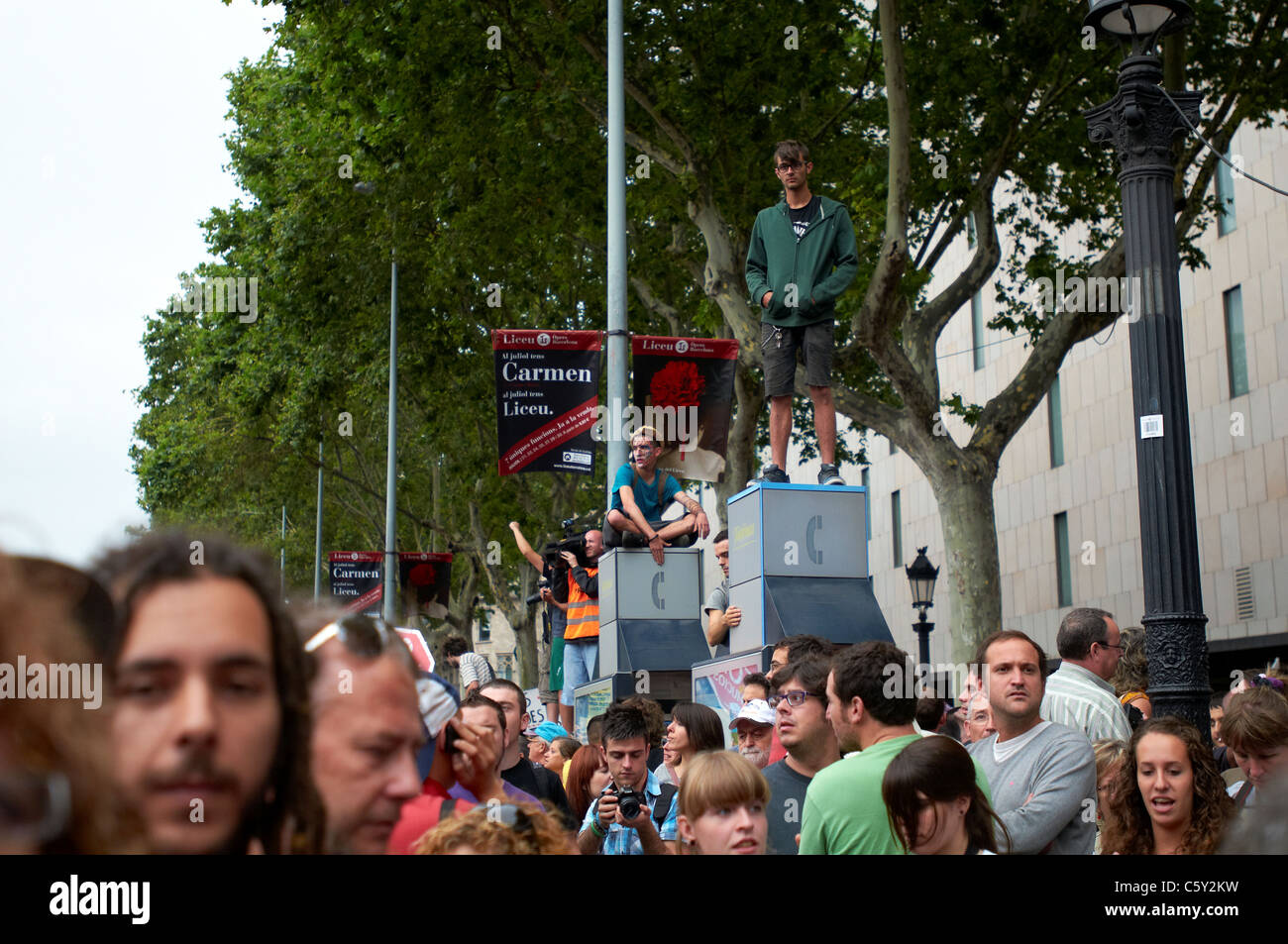 -Spanish Revolution- Demonstration 15M Movement in Barcelona, Spain ...