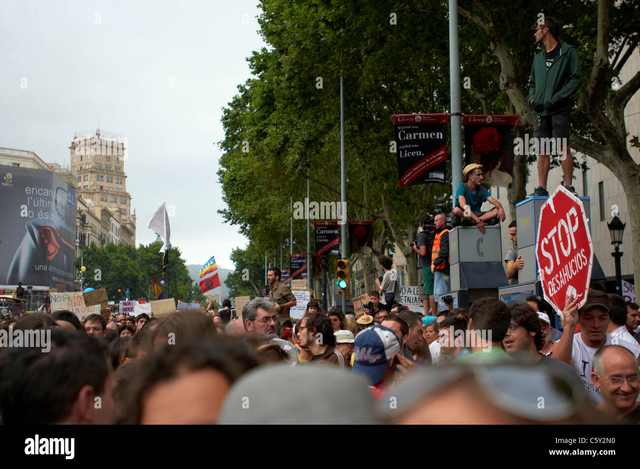 -Spanish Revolution- Demonstration 15M Movement in Barcelona, Spain ...