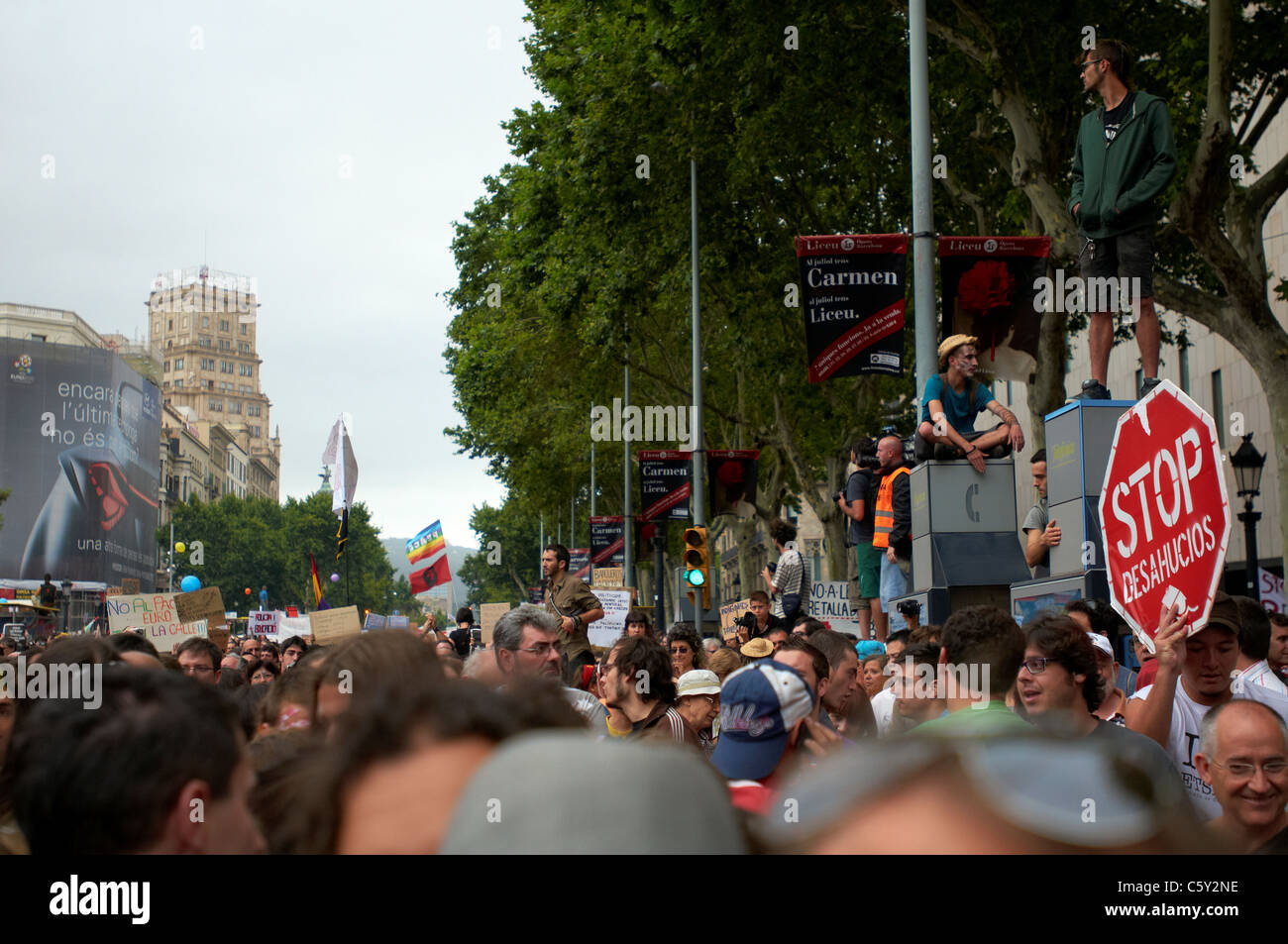 -Spanish Revolution- Demonstration 15M Movement in Barcelona, Spain ...