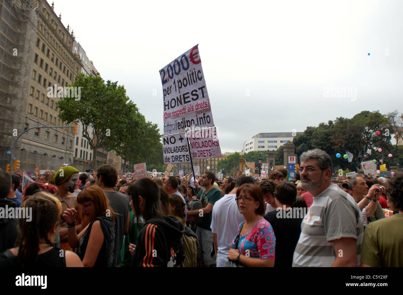 -Spanish Revolution- Demonstration 15M Movement in Barcelona, Spain ...