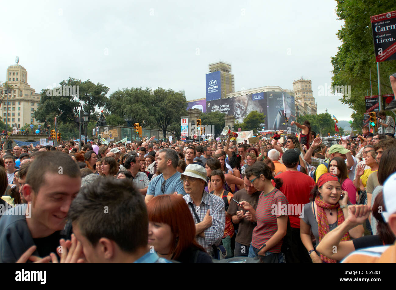-Spanish Revolution- Demonstration 15M Movement in Barcelona, Spain ...