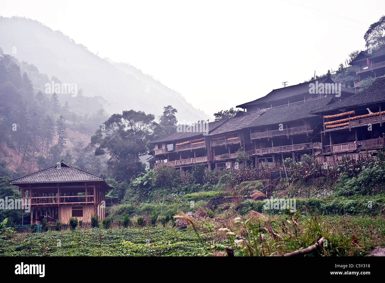 Rural village in China near Guillin mountains Stock Photo - Alamy