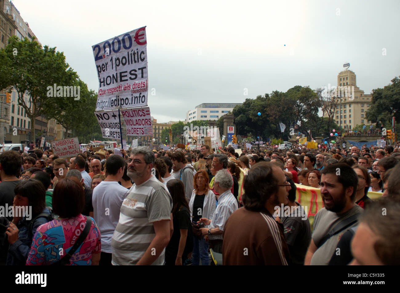 -Spanish Revolution- Demonstration 15M Movement in Barcelona, Spain ...