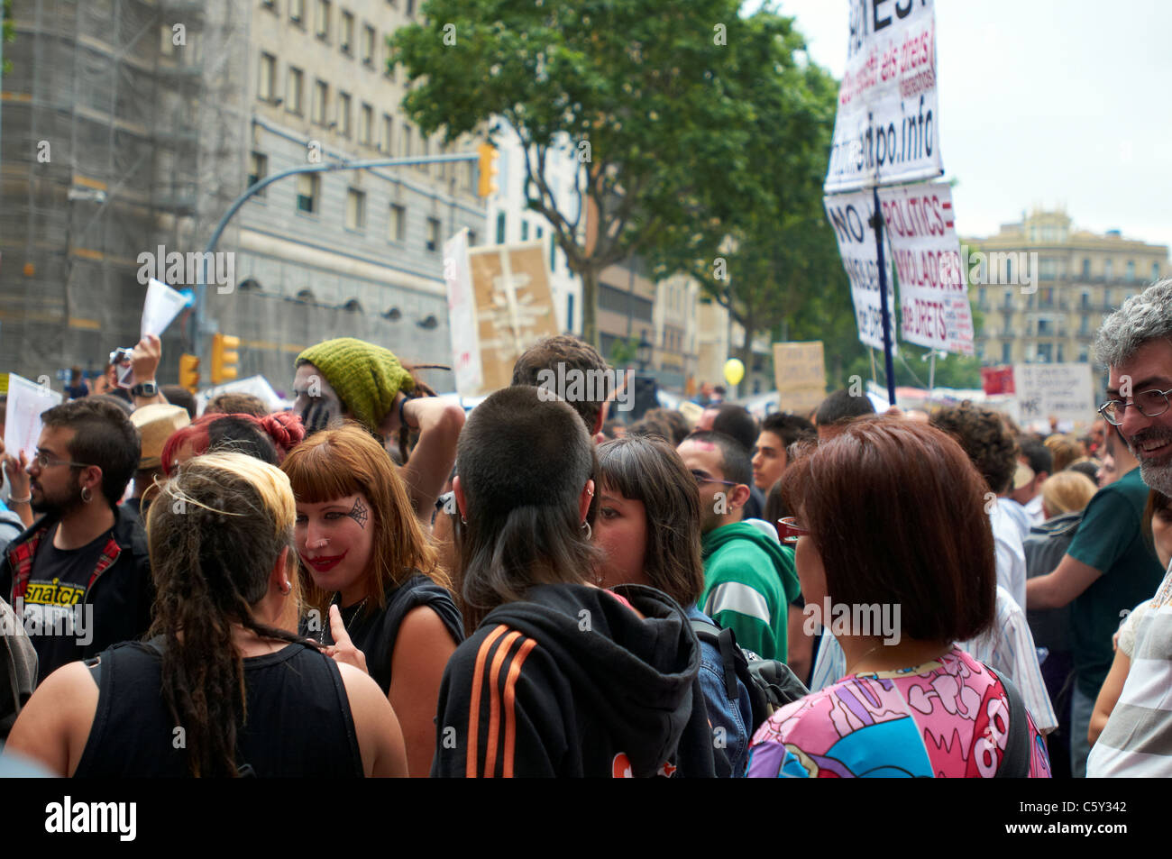 -Spanish Revolution- Demonstration 15M Movement in Barcelona, Spain ...
