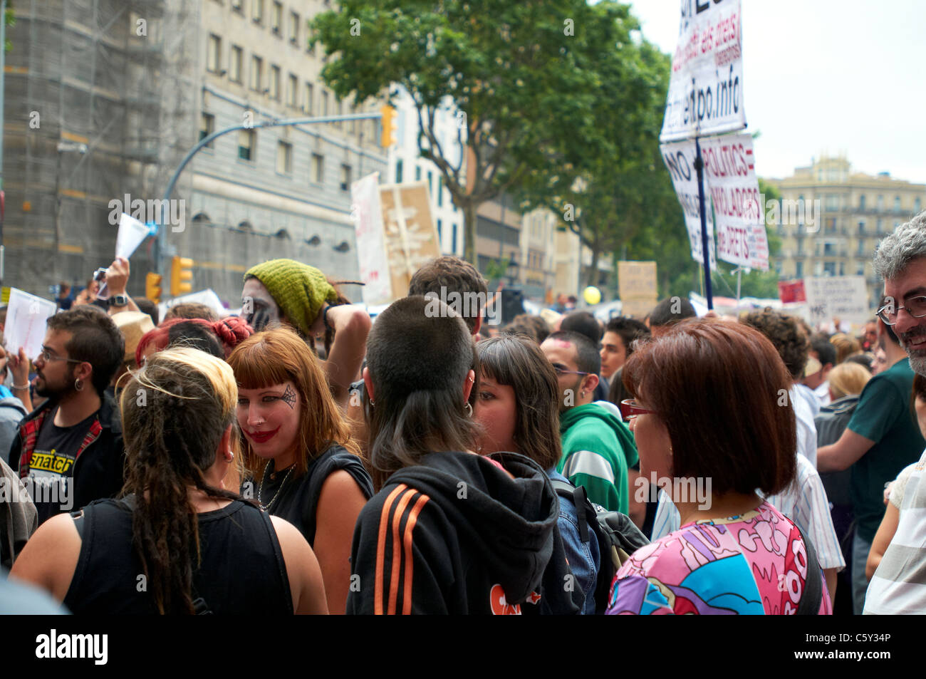 -Spanish Revolution- Demonstration 15M Movement in Barcelona, Spain ...