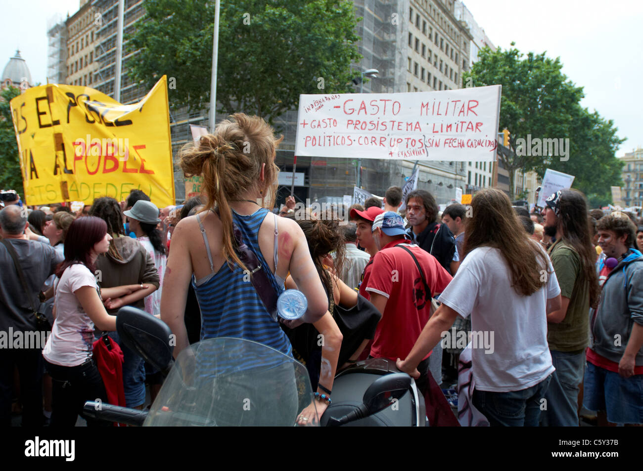 -Spanish Revolution- Demonstration 15M Movement in Barcelona, Spain ...