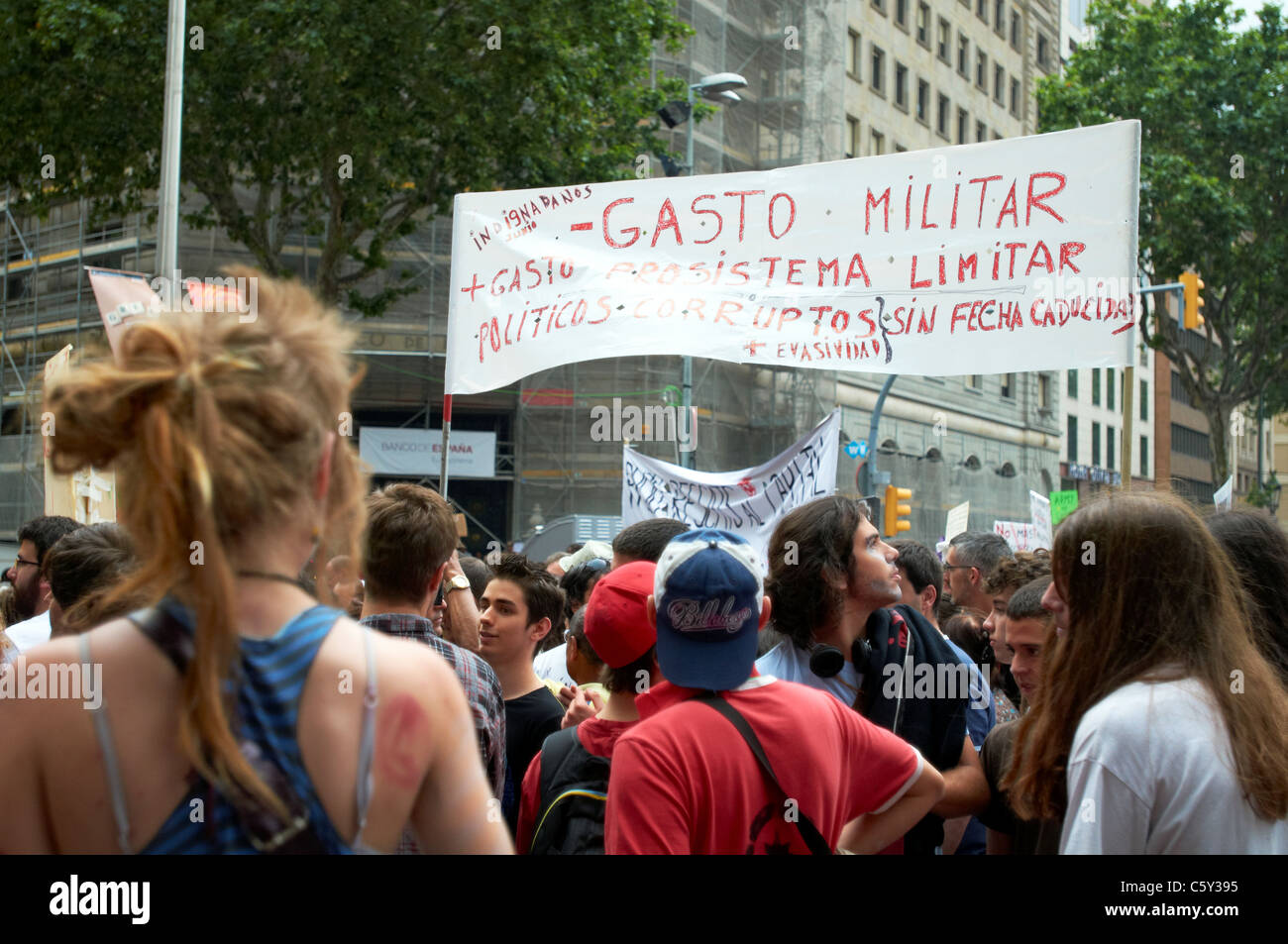 -Spanish Revolution- Demonstration 15M Movement in Barcelona, Spain ...