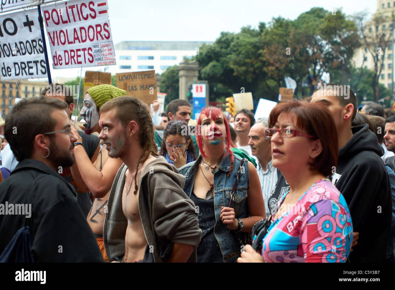 -Spanish Revolution- Demonstration 15M Movement in Barcelona, Spain ...