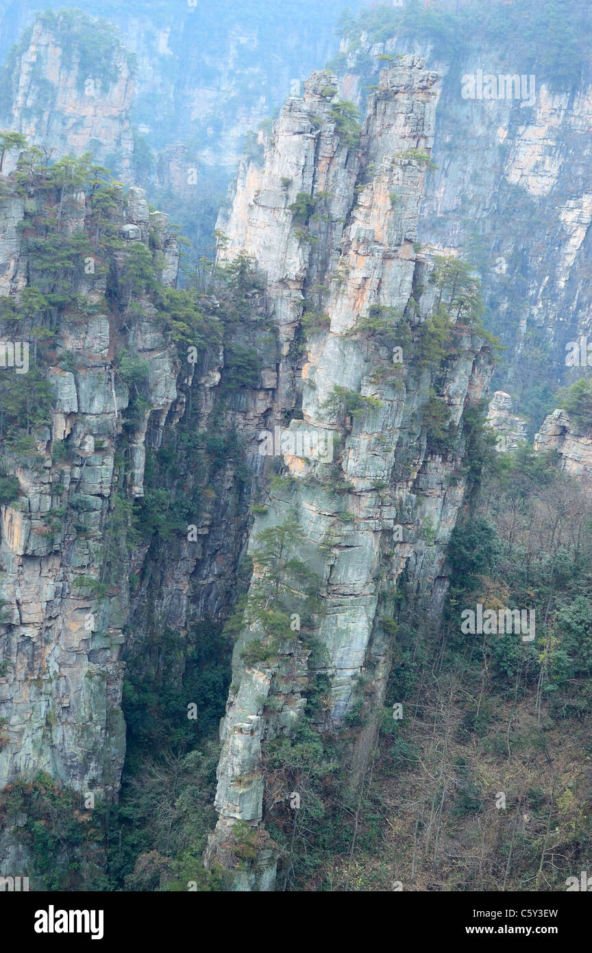 Steep mountain in Zhangjiajie National Forest Park located in Hunan ...
