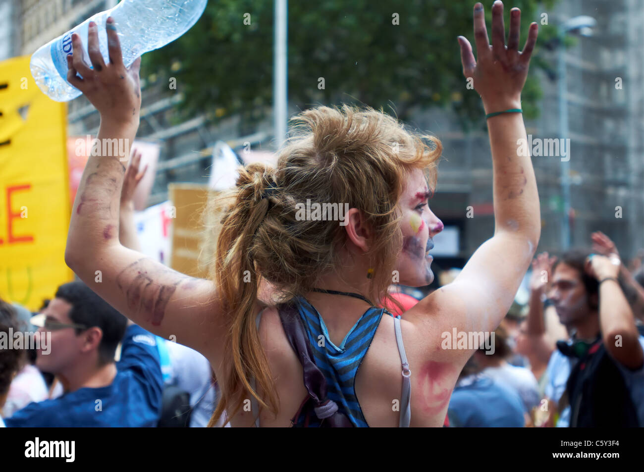-Spanish Revolution- Demonstration 15M Movement in Barcelona, Spain ...