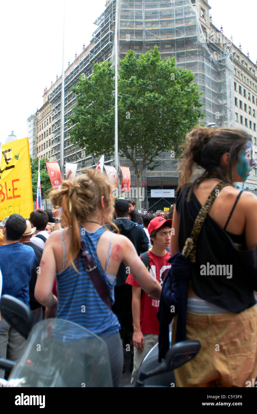-Spanish Revolution- Demonstration 15M Movement in Barcelona, Spain ...
