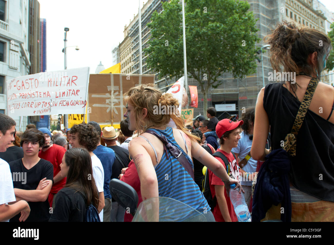 -Spanish Revolution- Demonstration 15M Movement in Barcelona, Spain ...