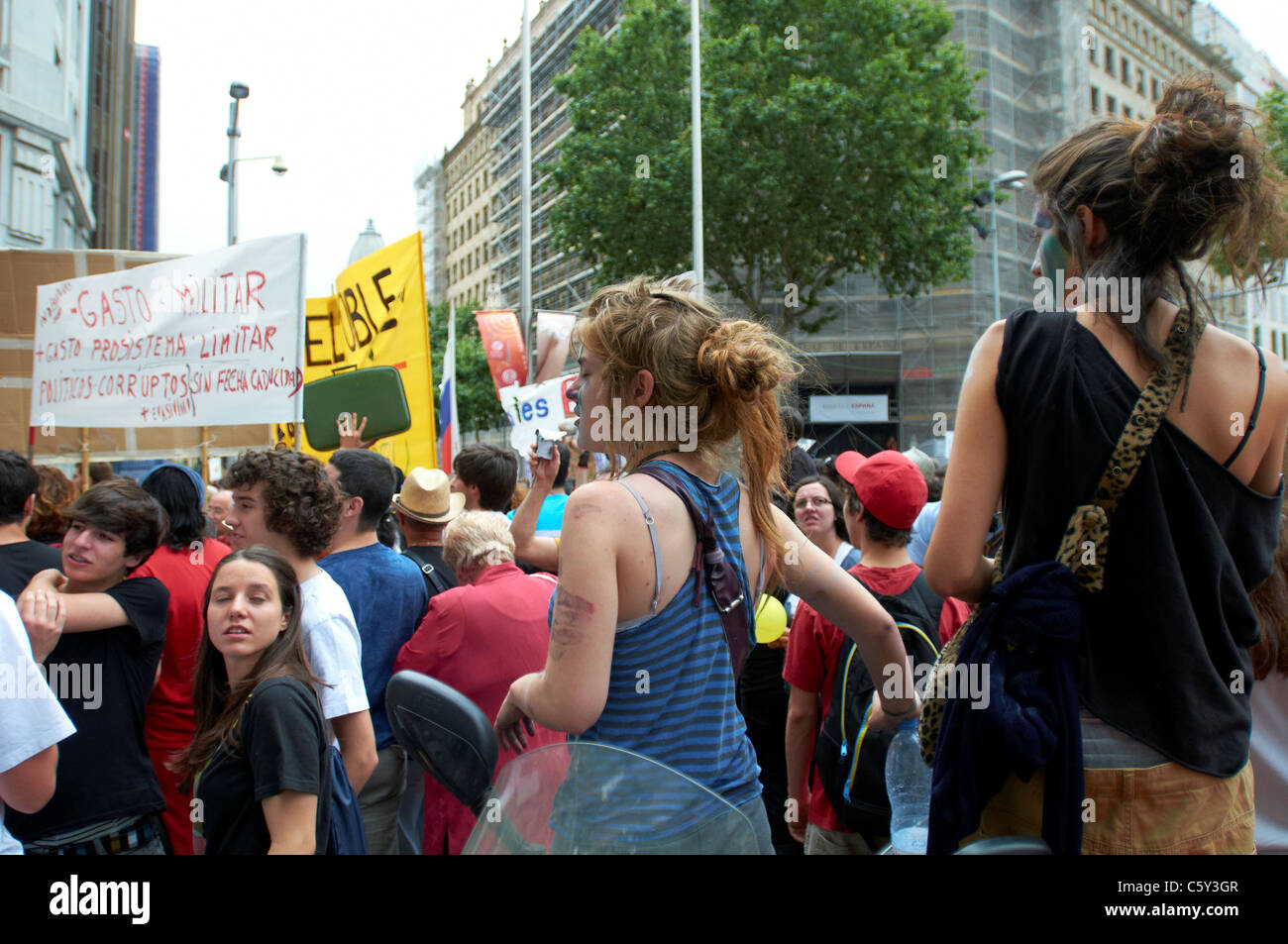 -Spanish Revolution- Demonstration 15M Movement in Barcelona, Spain ...