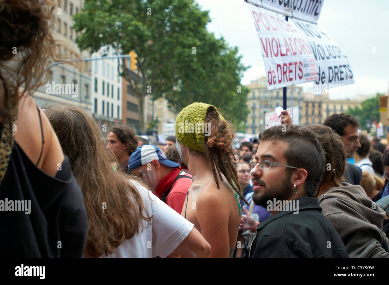 -Spanish Revolution- Demonstration 15M Movement in Barcelona, Spain ...