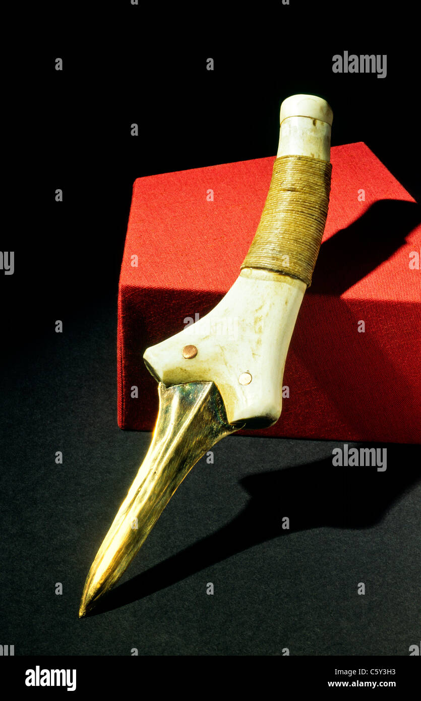 Bronze blade with antler haft, Kilmartin House Museum, Argyll, Scotland ...