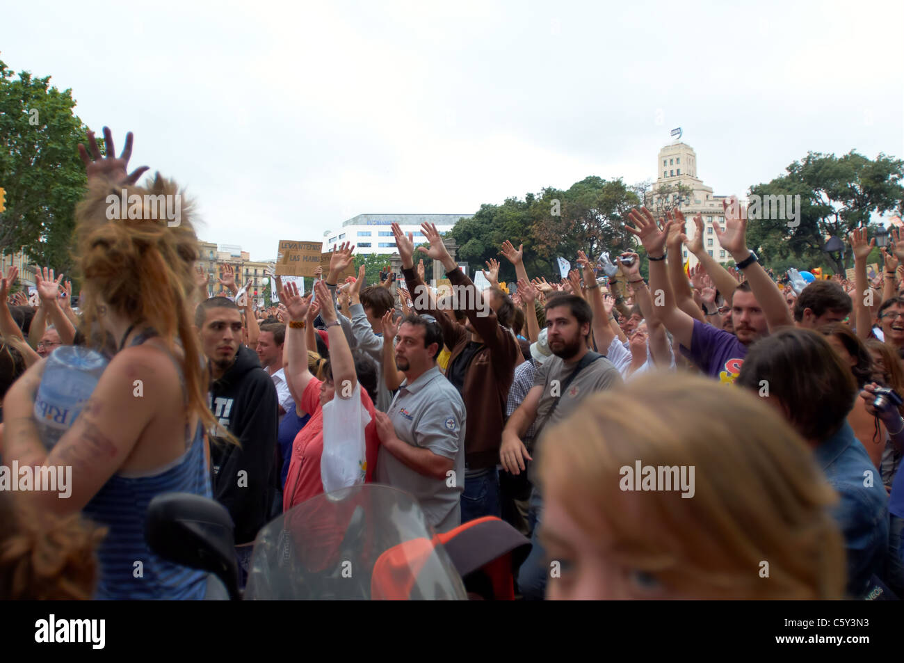 -Spanish Revolution- Demonstration 15M Movement in Barcelona, Spain ...