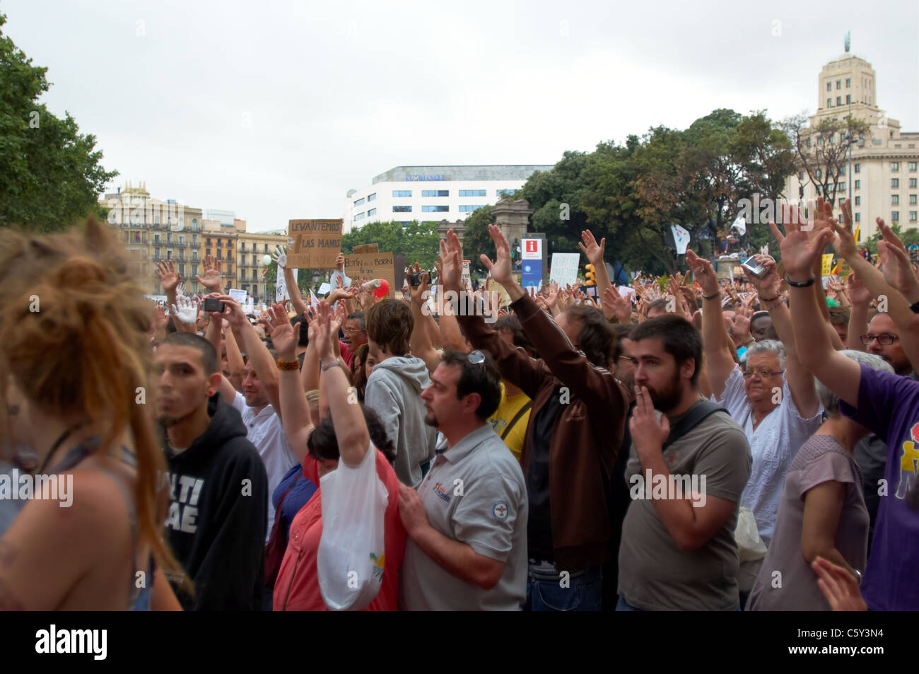 -Spanish Revolution- Demonstration 15M Movement in Barcelona, Spain ...