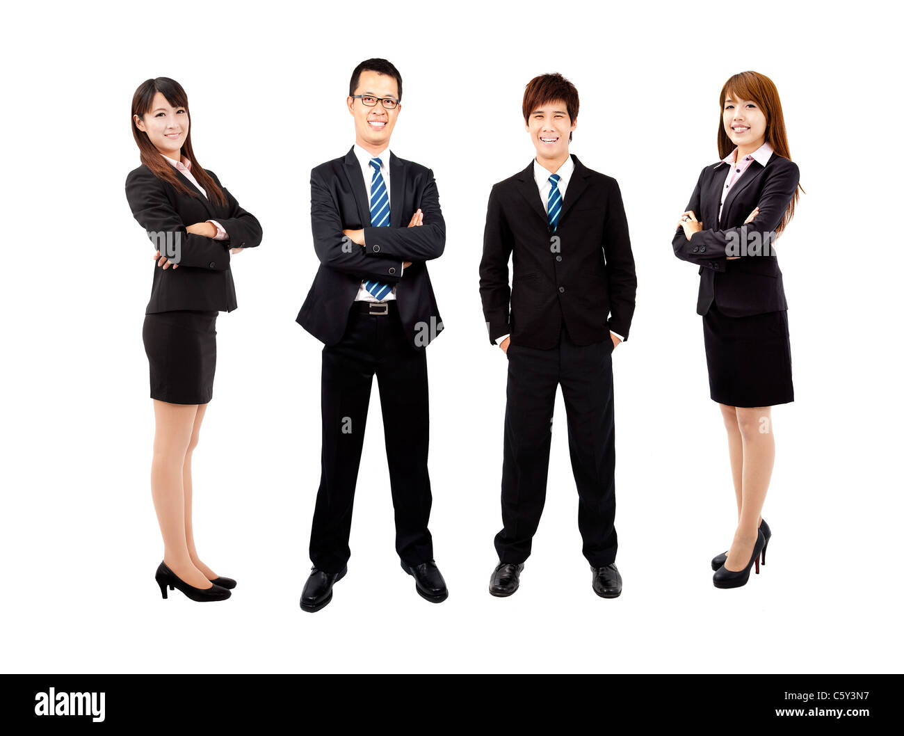 young asian business team isolated on white background Stock Photo - Alamy