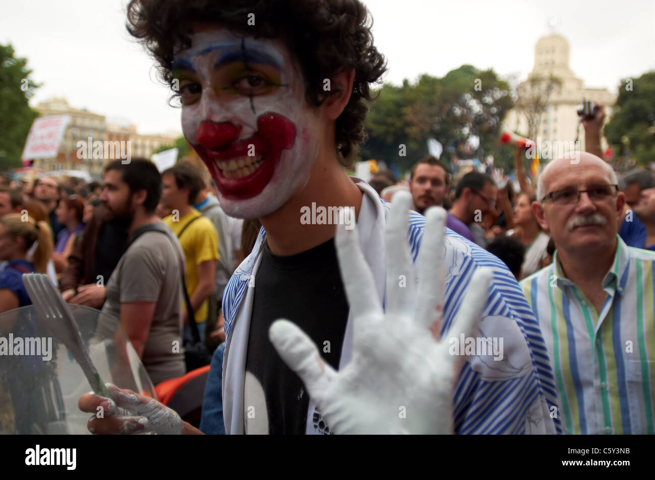 -Spanish Revolution- Demonstration 15M Movement in Barcelona, Spain ...