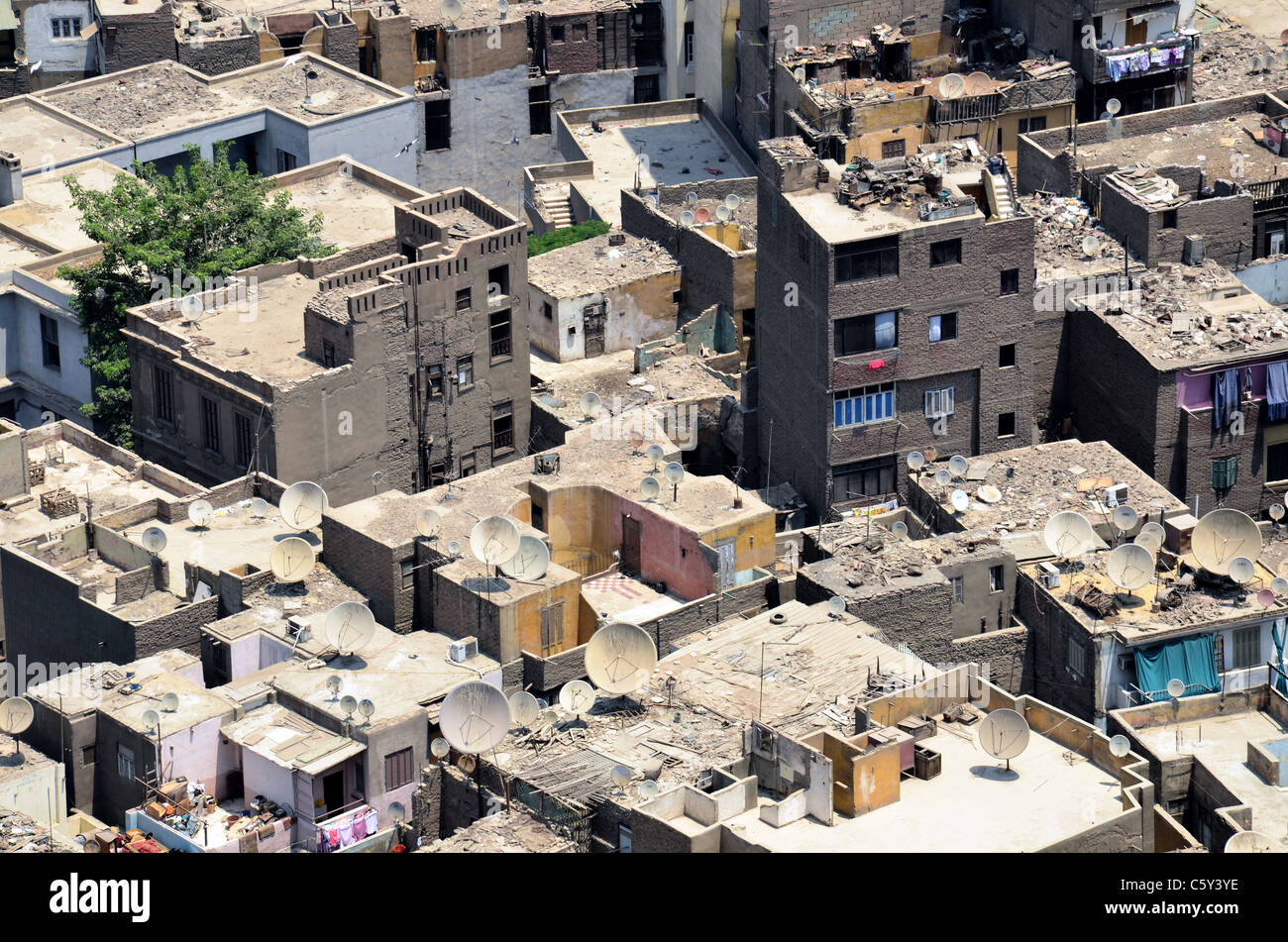 Cairo Panoramas from above of the inner city quarter of Bulaq showing ...