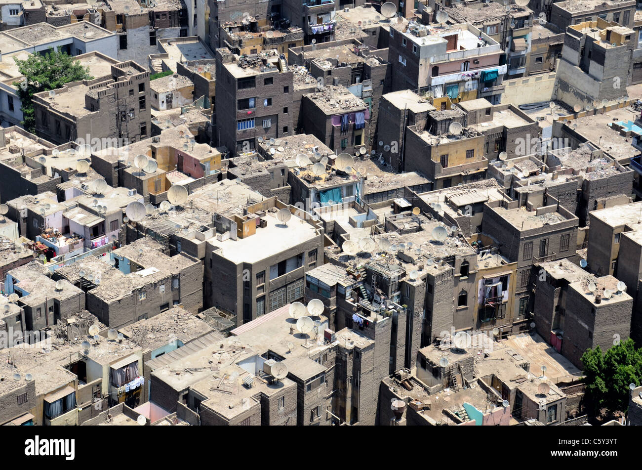 Cairo Panoramas from above of the inner city quarter of Bulaq showing ...