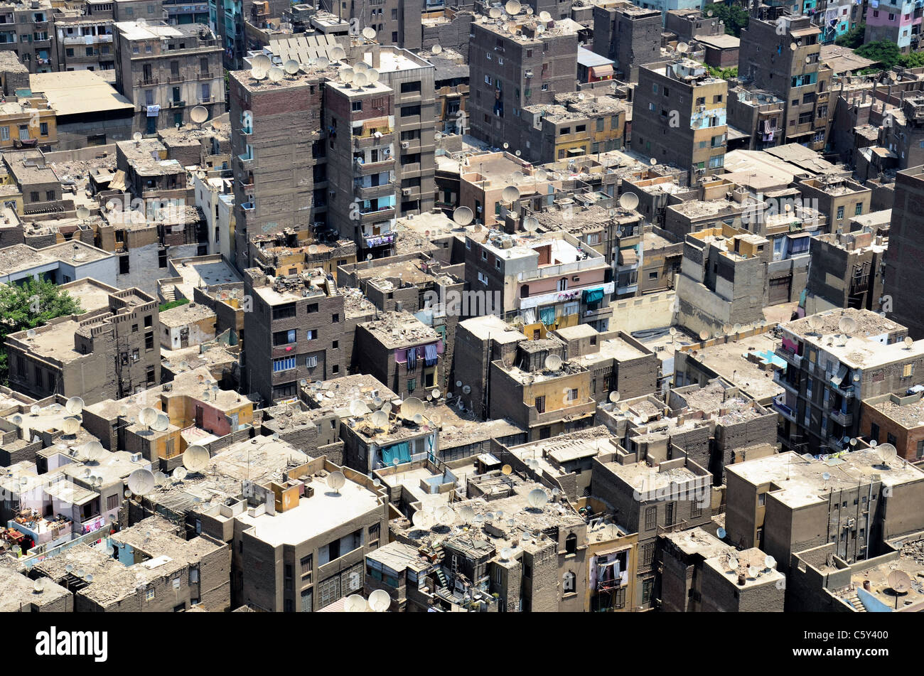 Cairo Panoramas from above of the inner city quarter of Bulaq showing ...