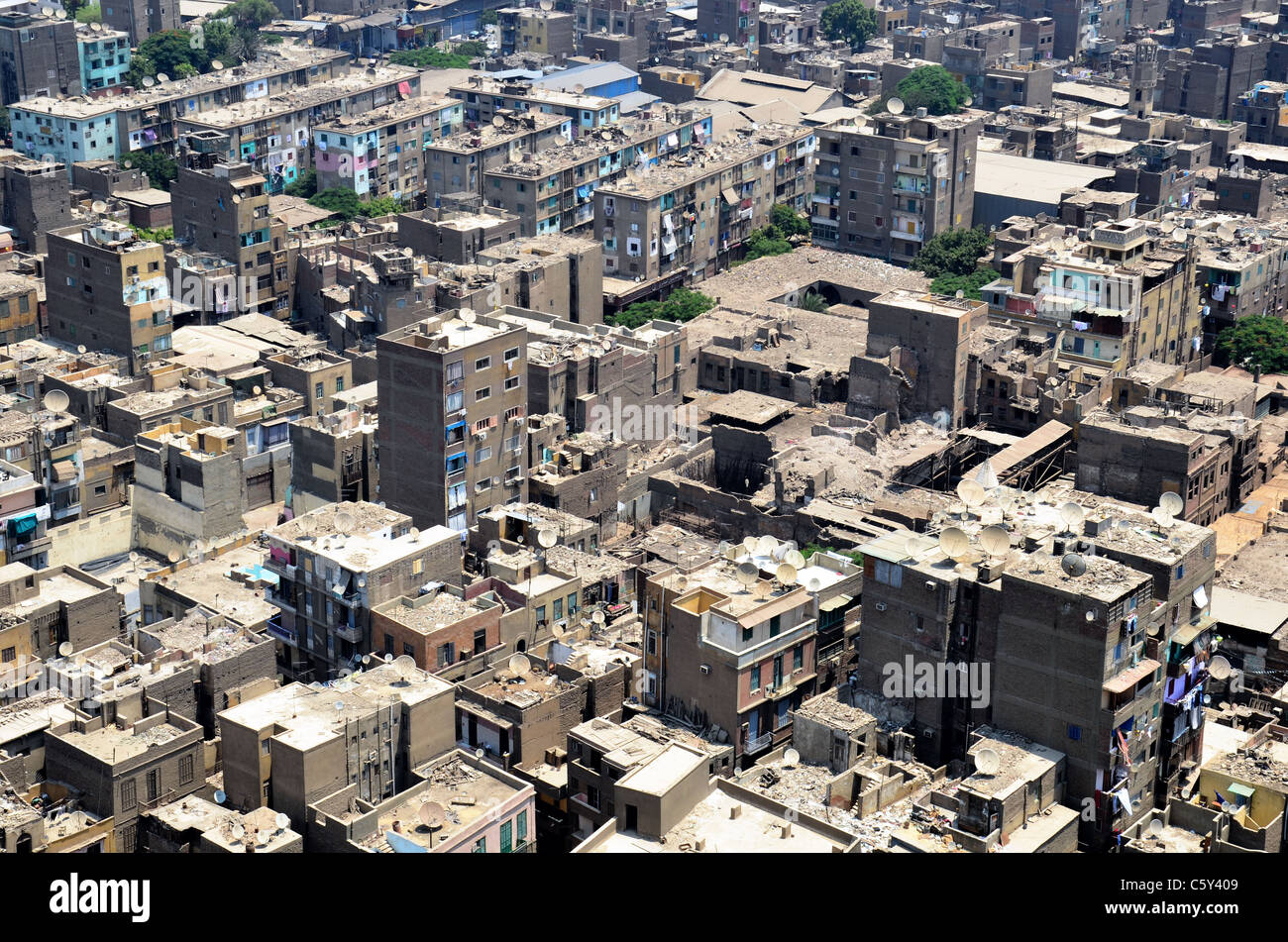 Cairo Panoramas from above of the inner city quarter of Bulaq showing ...