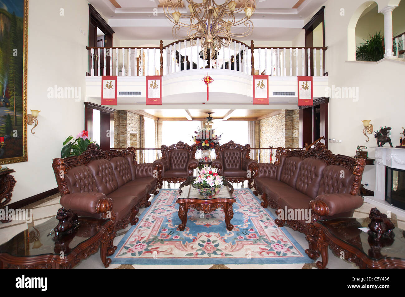 Chinese living room Stock Photo - Alamy