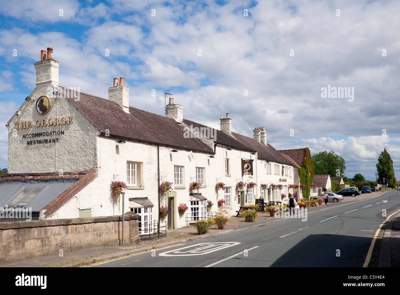 The George Hotel and restaurant on the bank of the river Tees at ...