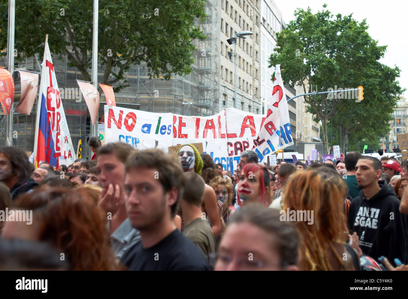 -Spanish Revolution- Demonstration 15M Movement in Barcelona, Spain ...