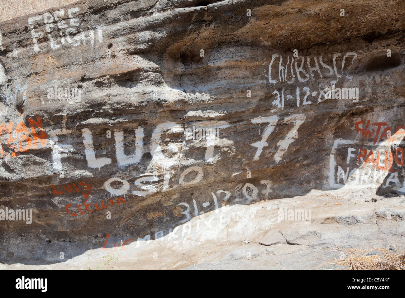 Galapagos graffiti names hi-res stock photography and images - Alamy