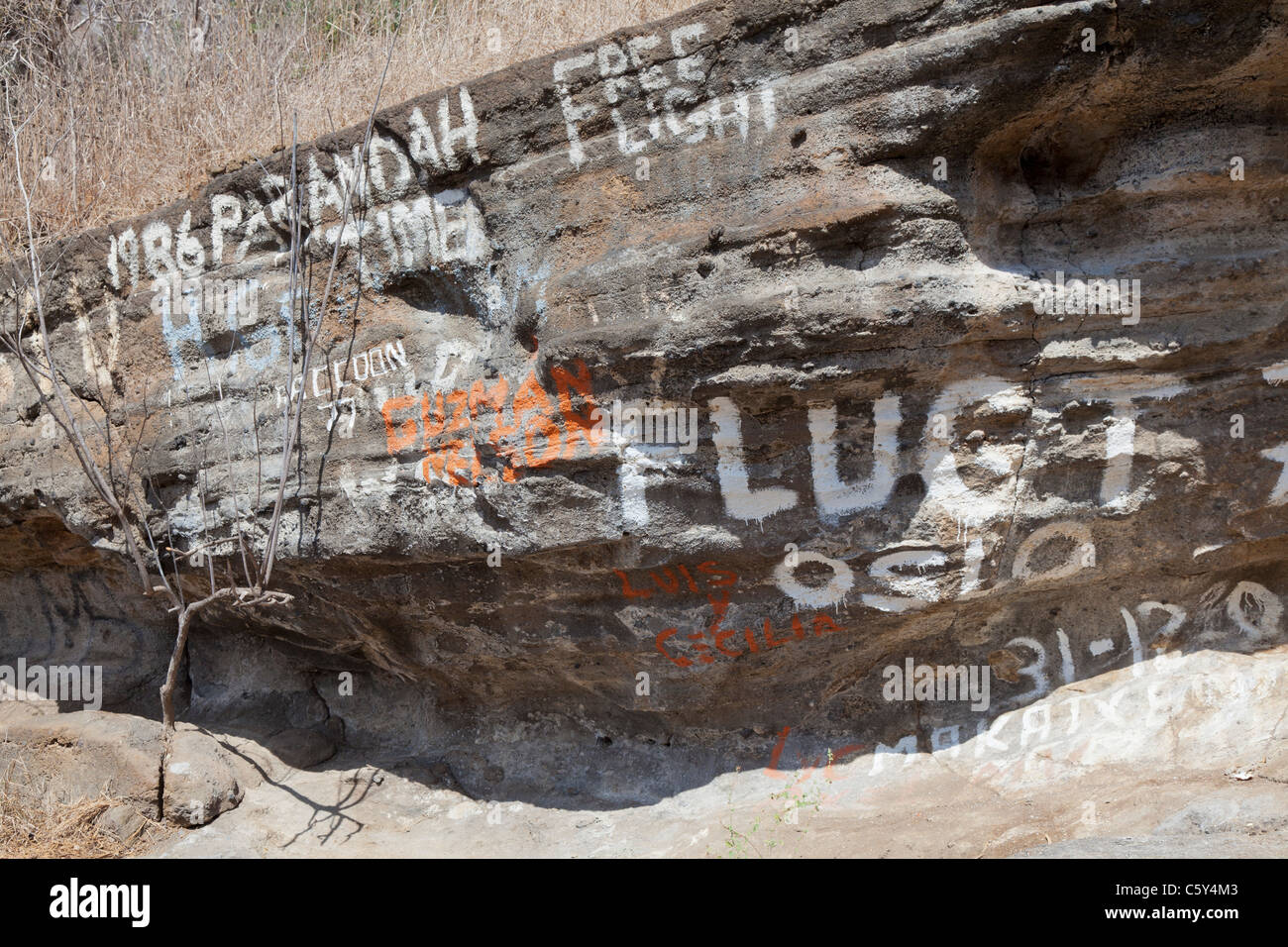 Galapagos graffiti names hi-res stock photography and images - Alamy