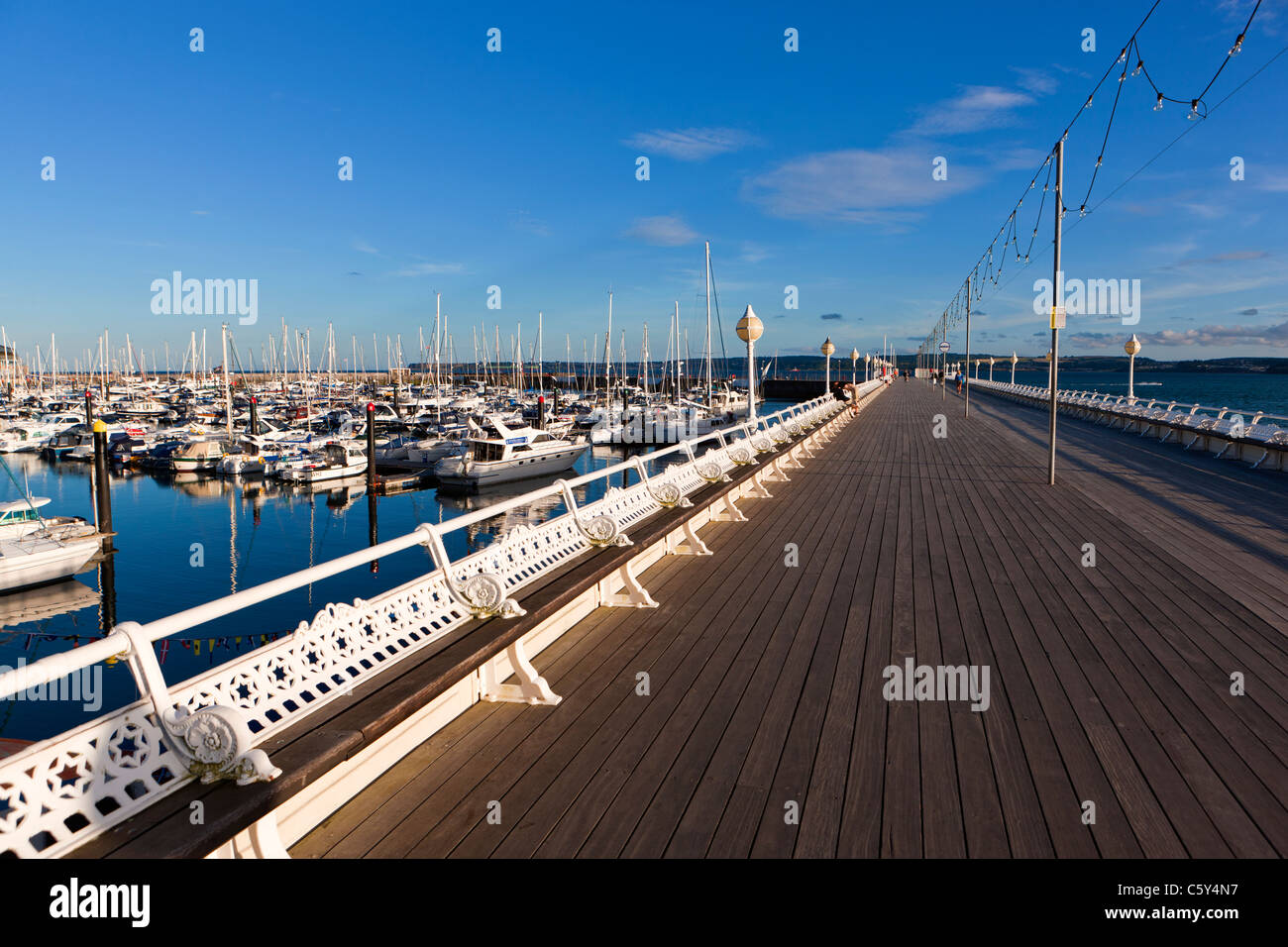 The Victorian pier on Torquay riviera seafront, Devon, United Kingdom ...