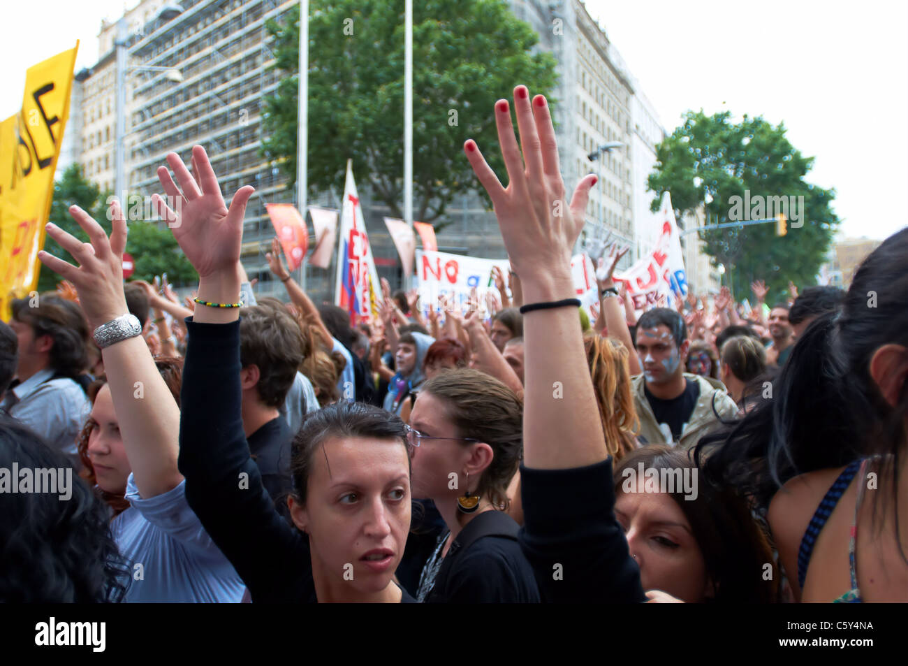 -Spanish Revolution- Demonstration 15M Movement in Barcelona, Spain ...