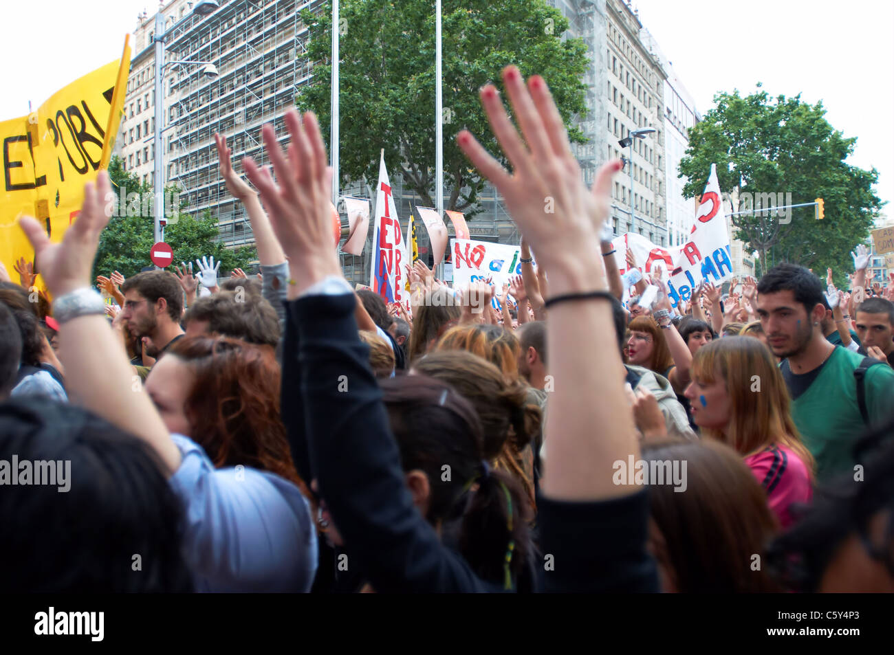 -Spanish Revolution- Demonstration 15M Movement in Barcelona, Spain ...