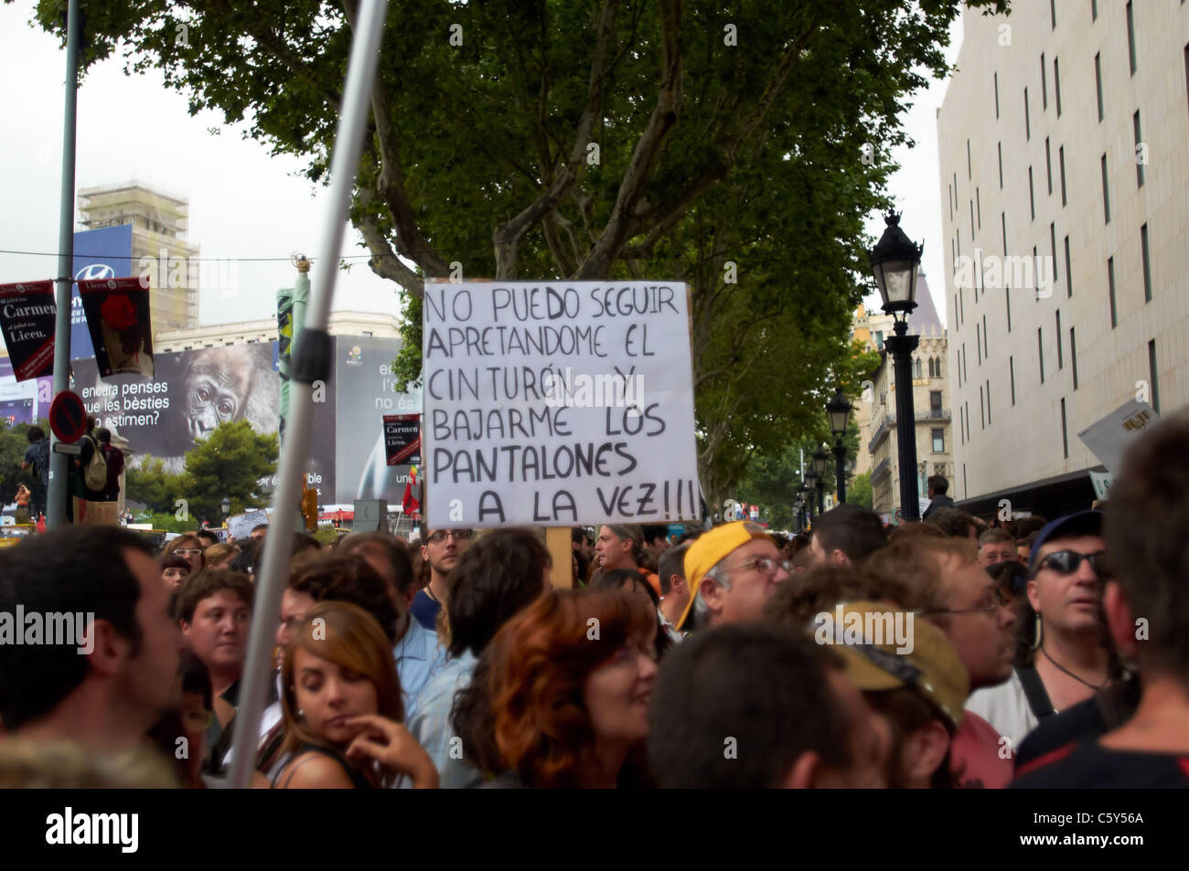 -Spanish Revolution- Demonstration 15M Movement in Barcelona, Spain ...
