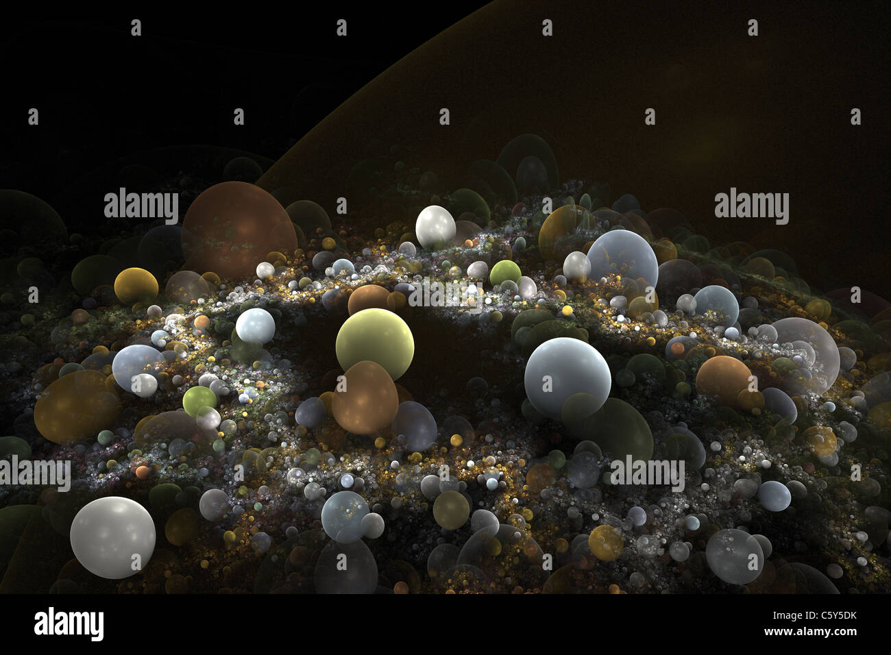 Abstract 3D a background from multi-colored full-spheres of the various ...