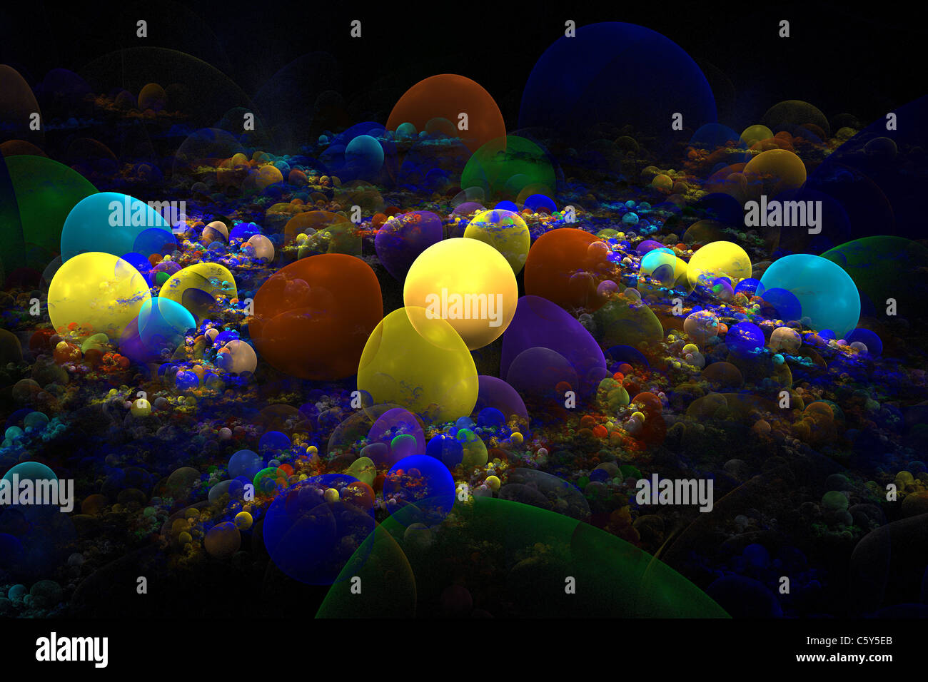 Abstract 3D a background from multi-colored full-spheres of the various ...
