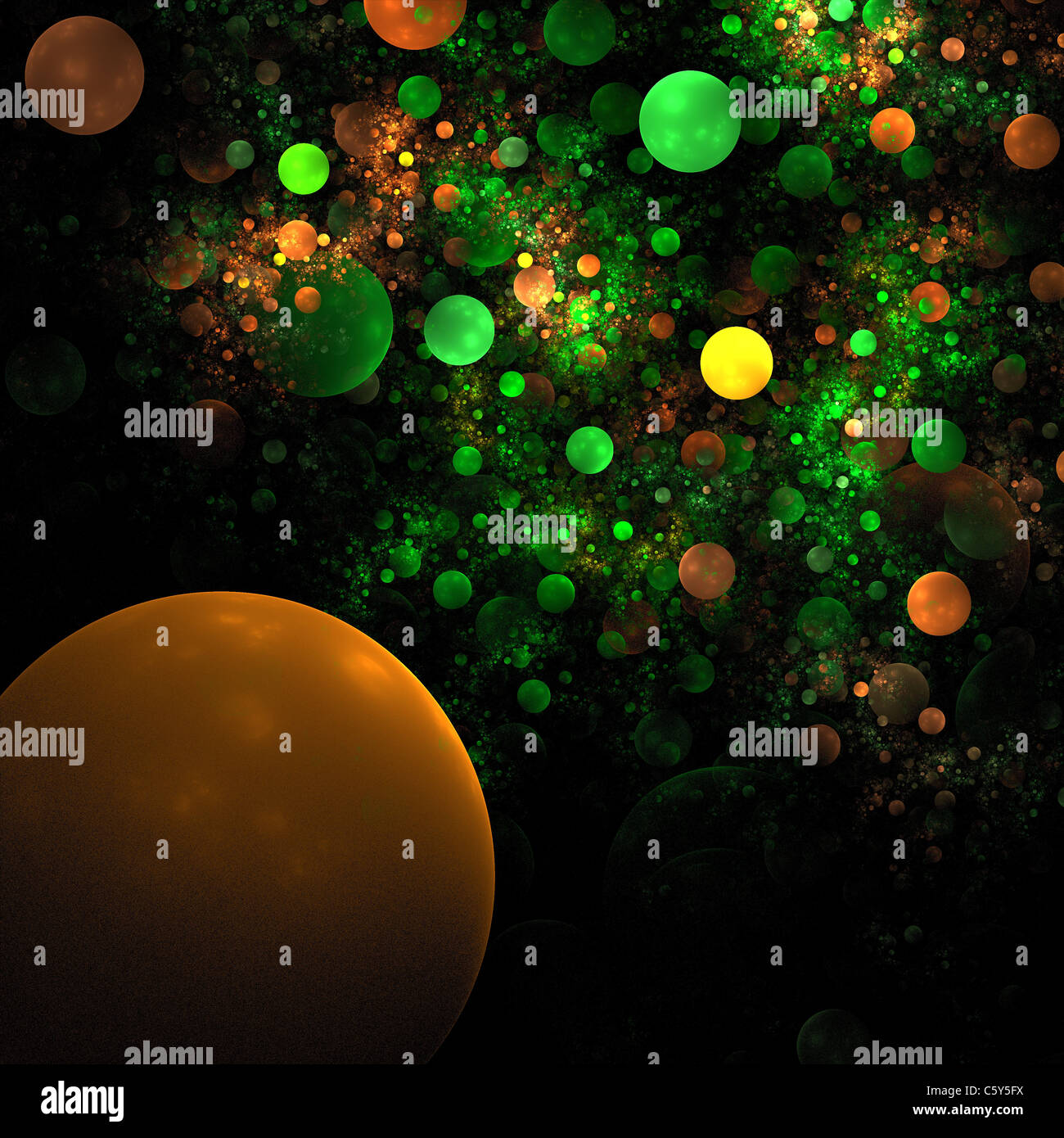 Abstract 3D a background from multi-colored full-spheres of the various ...