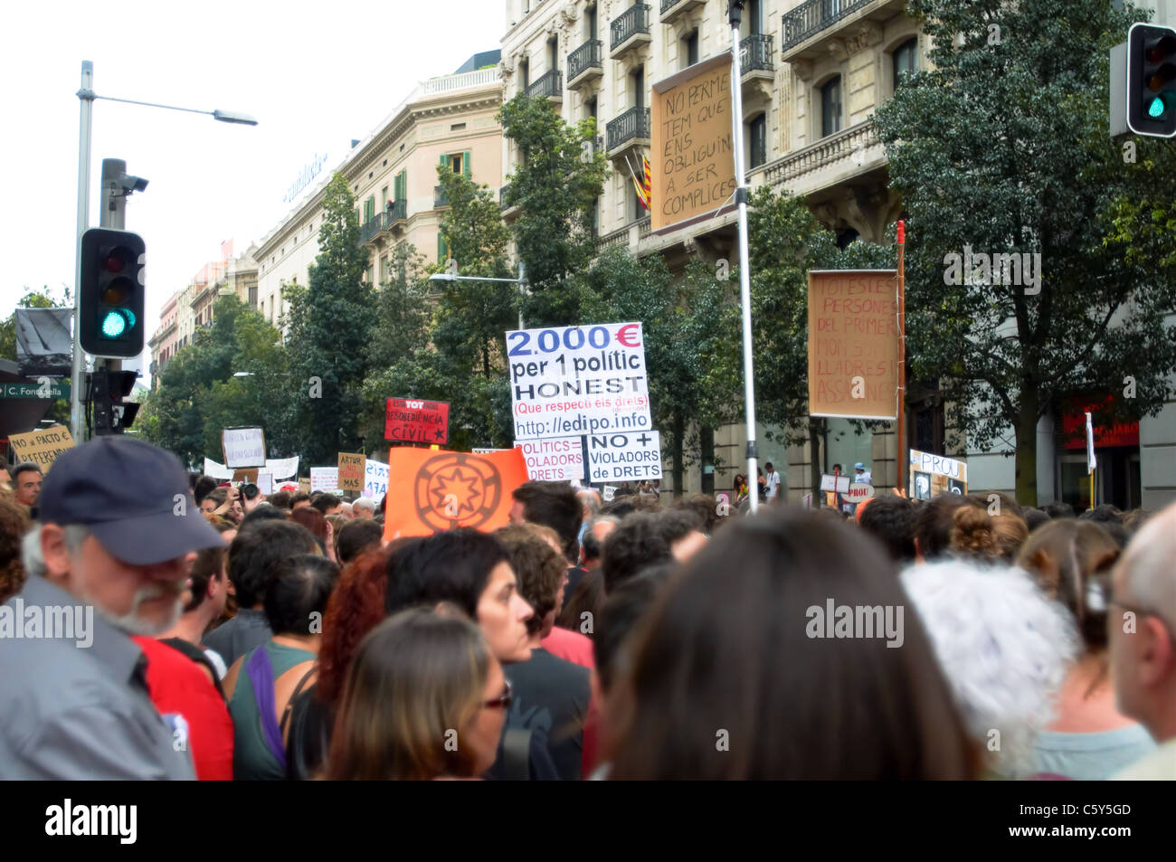 -Spanish Revolution- Demonstration 15M Movement in Barcelona, Spain ...