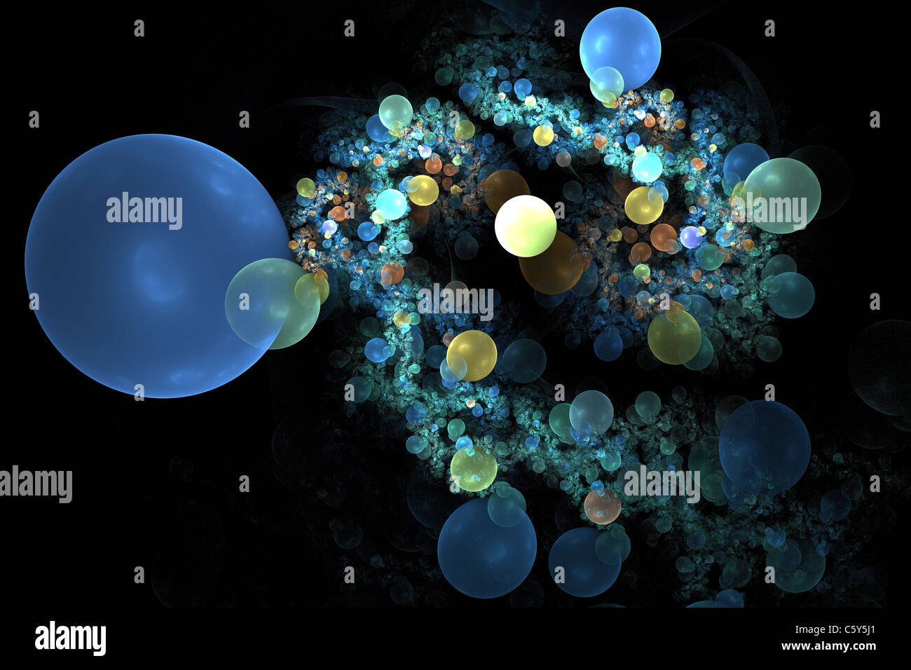 Abstract 3D a background from multi-colored full-spheres of the various ...