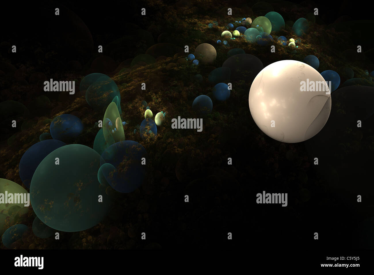 Abstract 3D a background from multi-colored full-spheres of the various ...