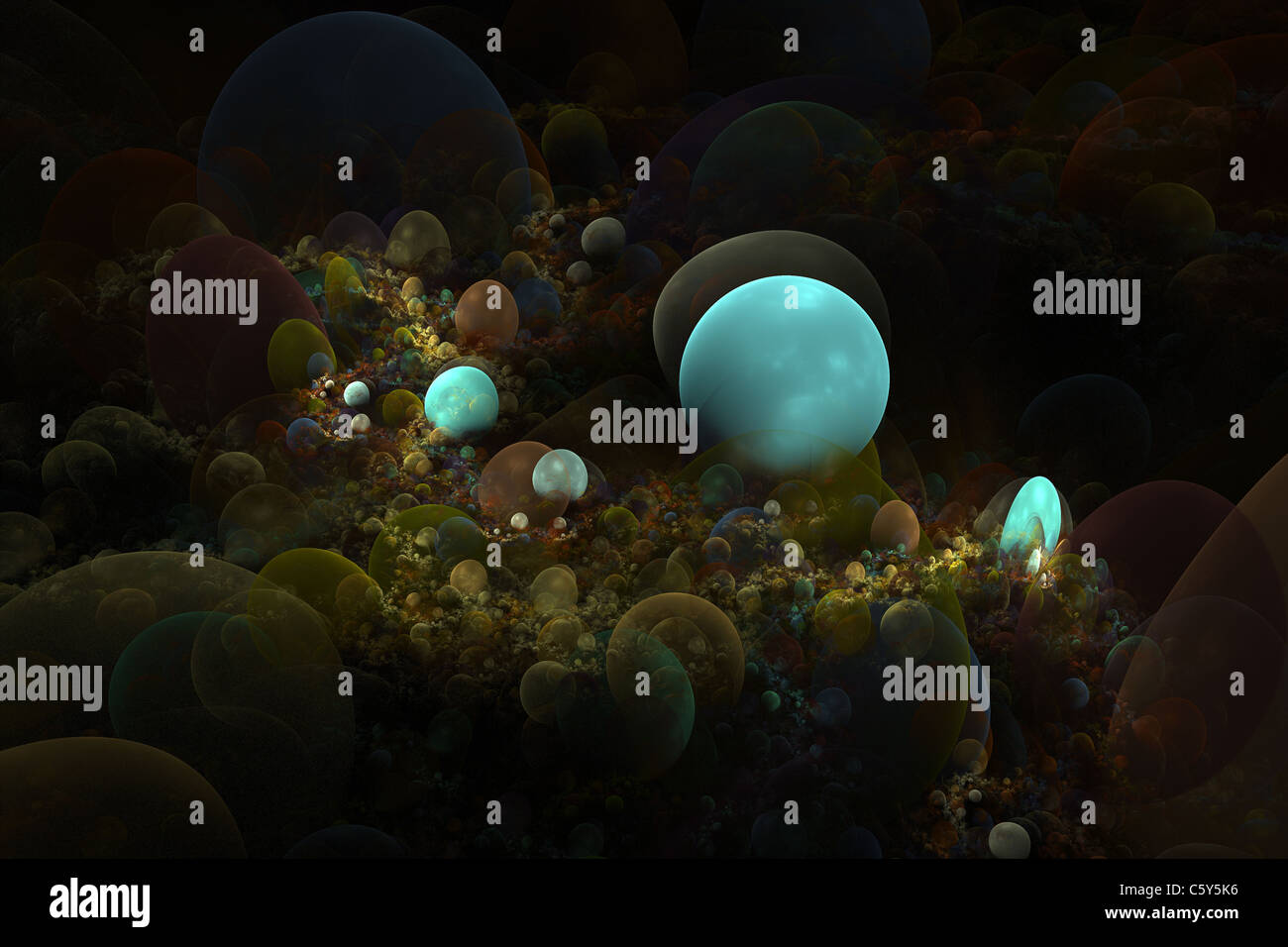 Abstract 3D a background from multi-colored full-spheres of the various ...