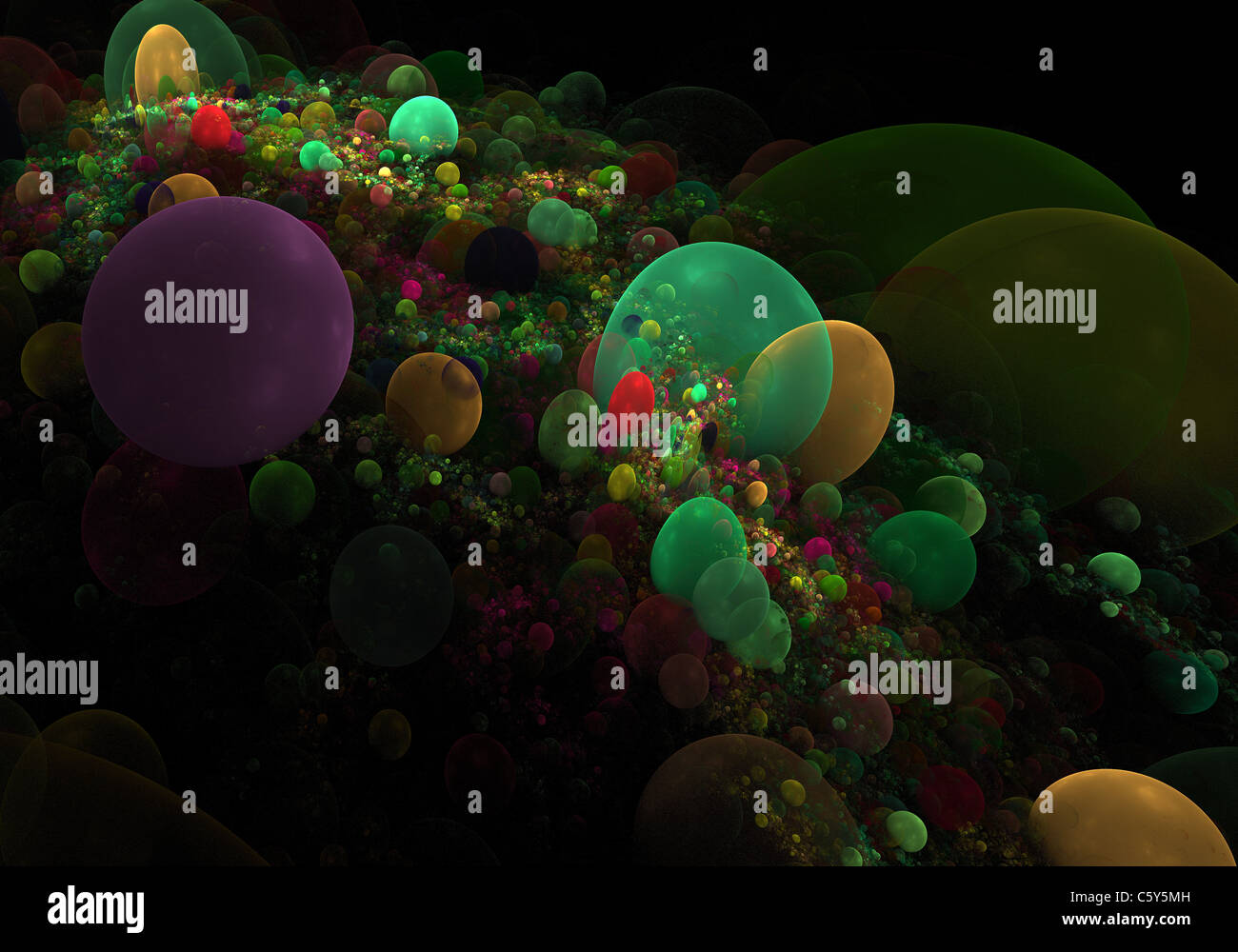 Abstract 3D a background from multi-colored full-spheres of the various ...