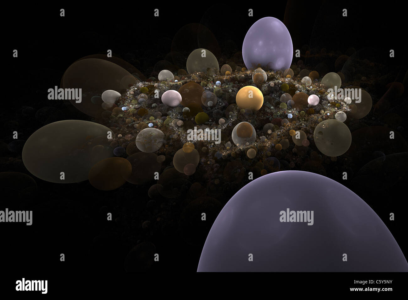 Abstract 3D a background from multi-colored full-spheres of the various ...