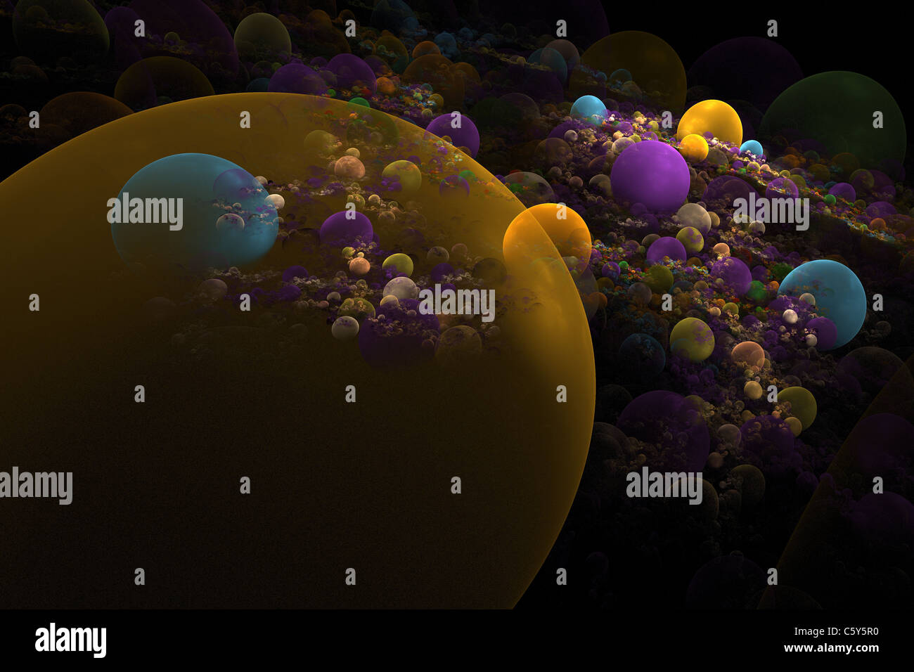 Abstract 3D a background from multi-colored full-spheres of the various ...