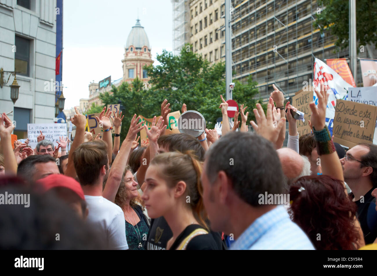 -Spanish Revolution- Demonstration 15M Movement in Barcelona, Spain ...